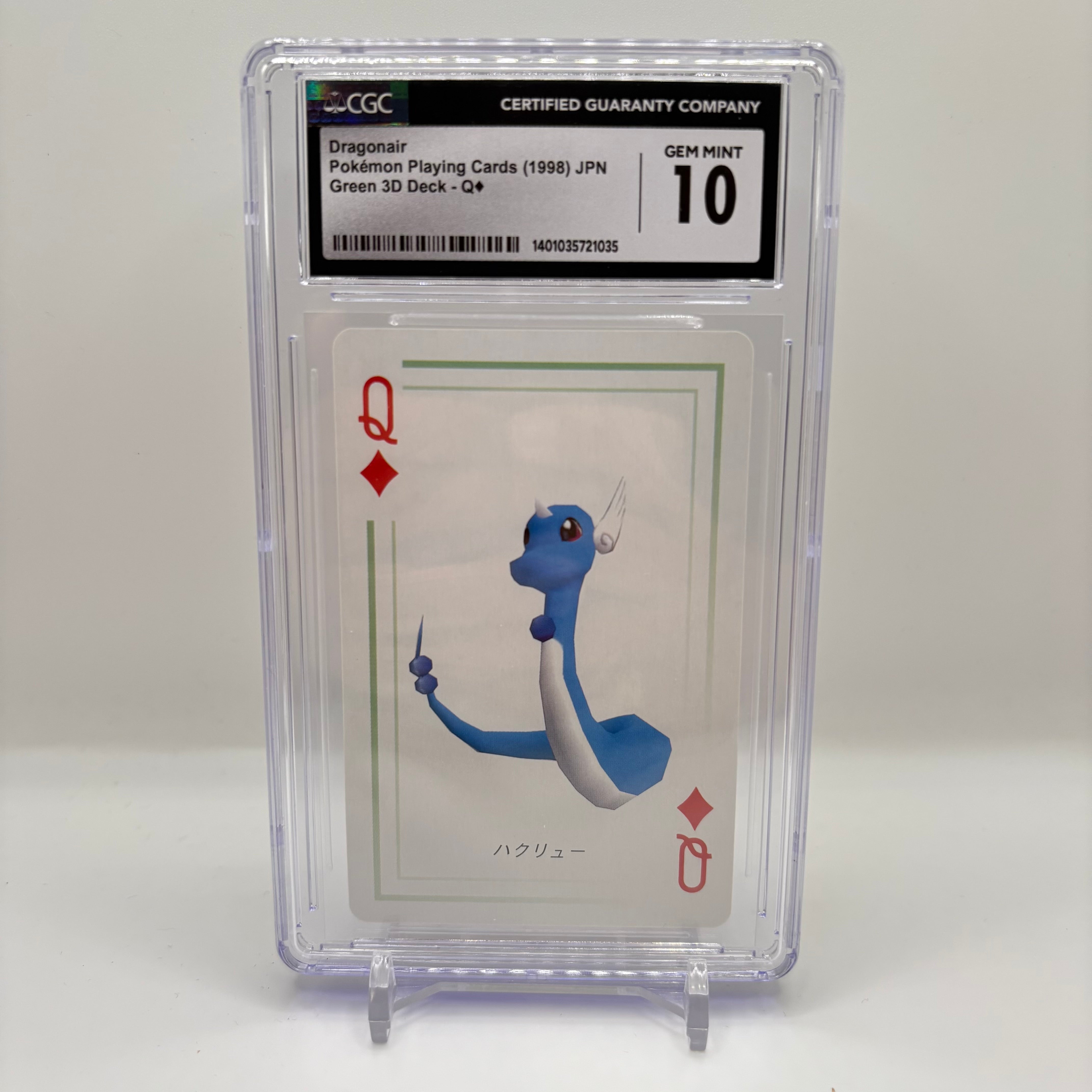 CGC 10 Dragonair Pokemon Playing Cards 1998 Japanese Green 3D Deck Q ...